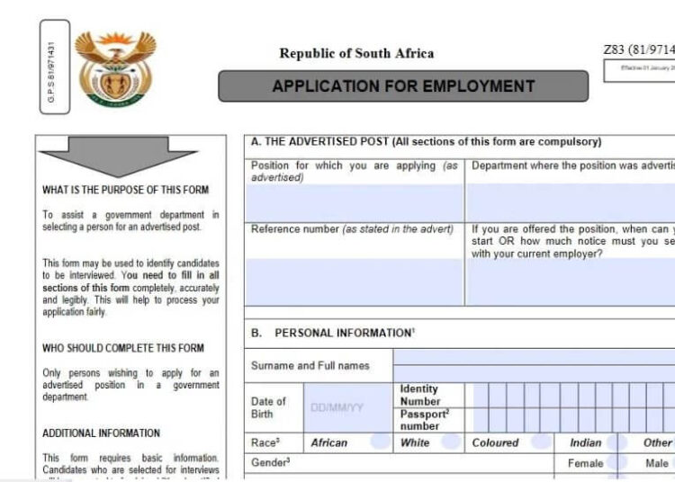 Z83 Form And How It Works in South Africa