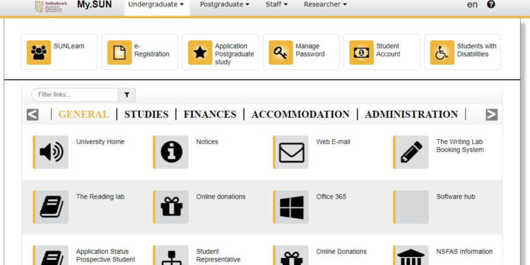 How to Log Into (Stellenbosch University) MySun Student Portal