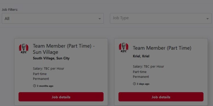 Apply For KFC Vacancies Via Jobjack KFC Application Form