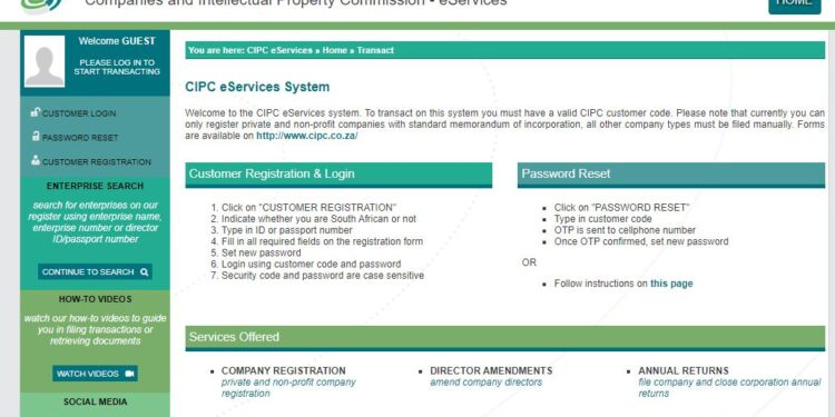CIPC Login: How to Register for CIPC eServices