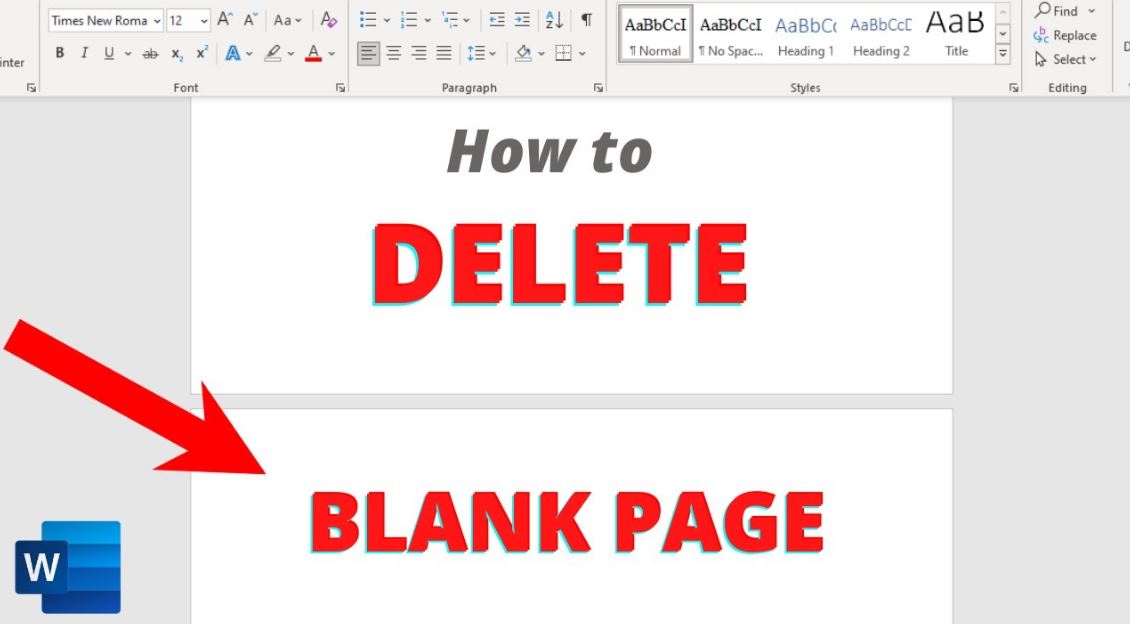 How To Delete Blank Page In Word