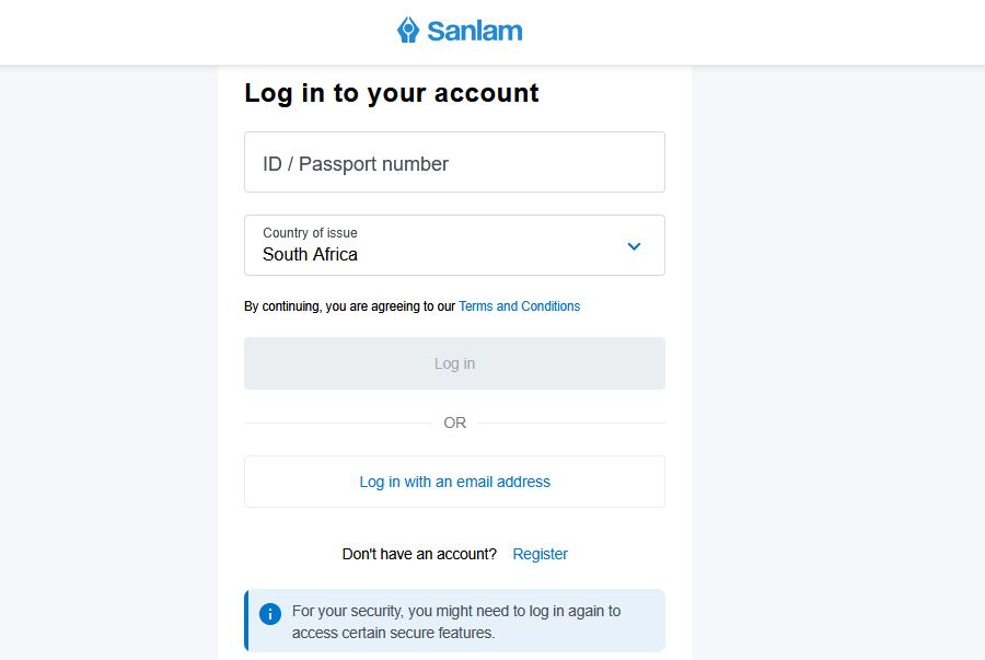 Sanlam Login with ID Number in South Africa
